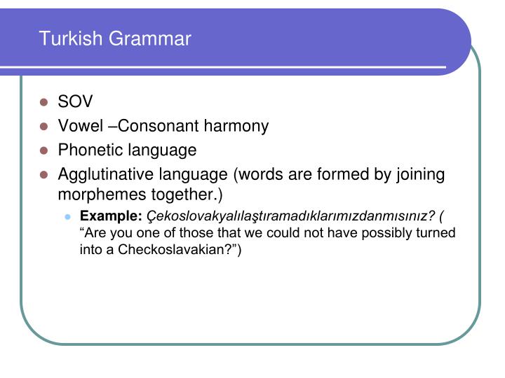 PPT - The Turkish Language PowerPoint Presentation - ID:2706091