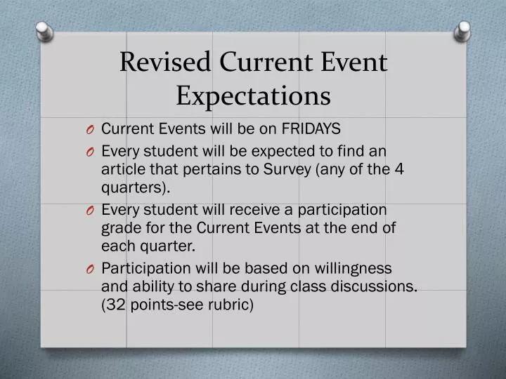 PPT - Revised Current Event Expectations PowerPoint Presentation, free ...