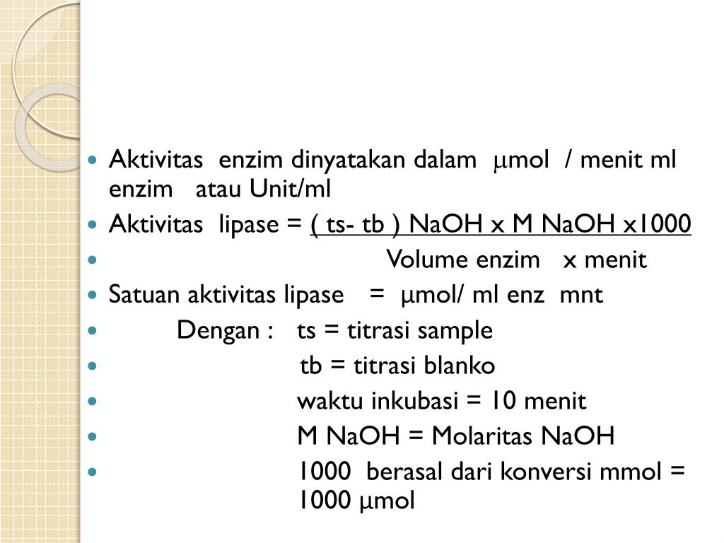 PPT - EKSTRAKSI DAN UJI AKTIVITAS ENZIM LIPASE PowerPoint Presentation ...