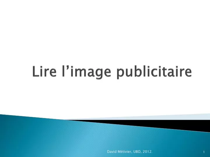 PPT - Lire l’image publicitaire PowerPoint Presentation, free download - ID:2707145