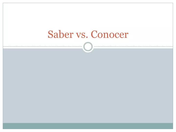 PPT - Saber vs. Conocer PowerPoint Presentation, free download - ID:2707251