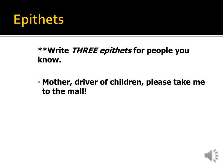 PPT - Epithet PowerPoint Presentation - ID:2707651