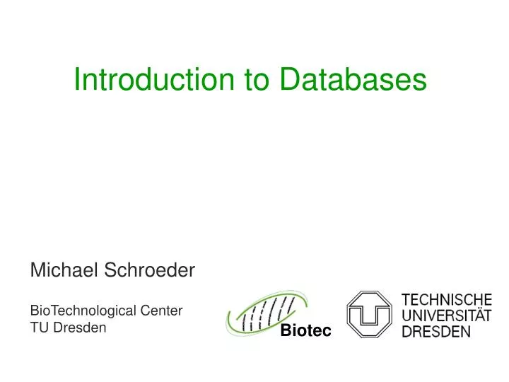PPT - Introduction to Databases PowerPoint Presentation, free download ... PPT - Introduction to Databases PowerPoint Presentation, free download ...