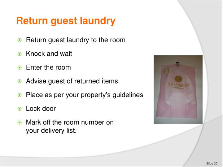 PPT - LAUNDER LINEN AND GUESTS’ CLOTHES PowerPoint Presentation - ID ...