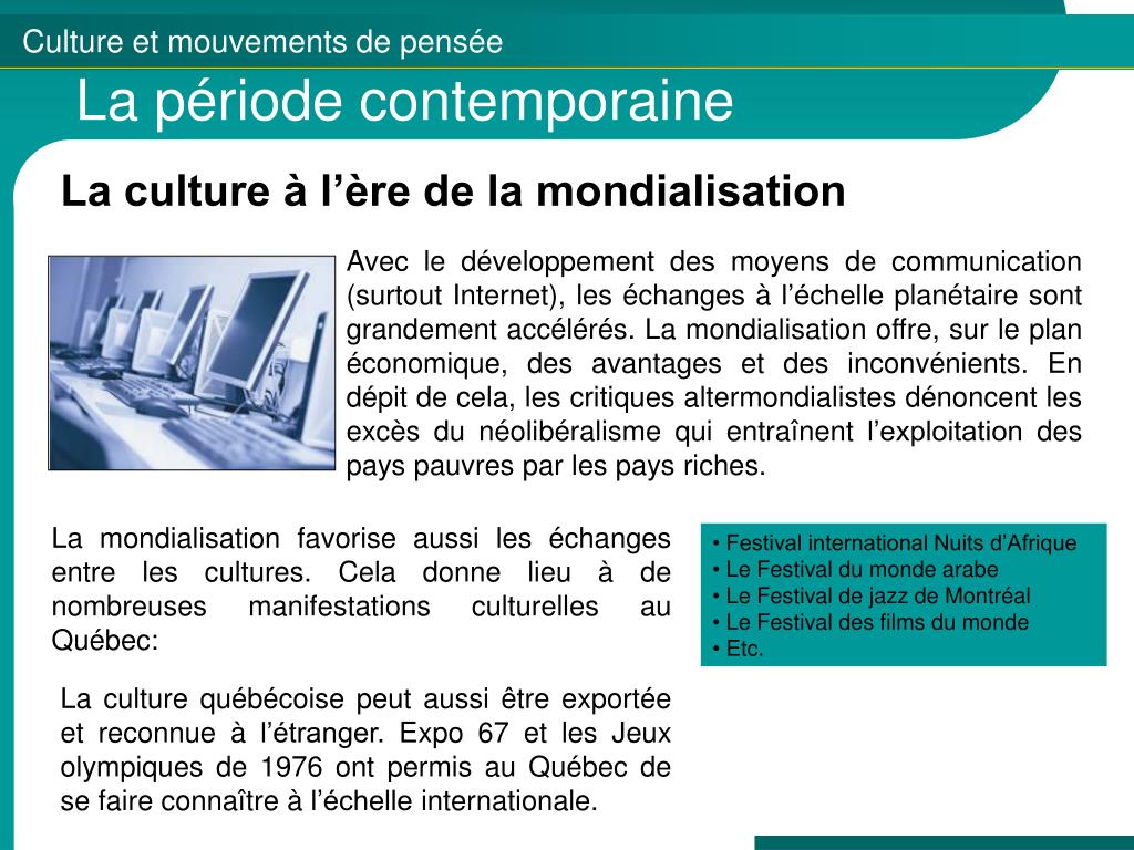 PPT - Culture et mouvements de pensée PowerPoint Presentation, free ...