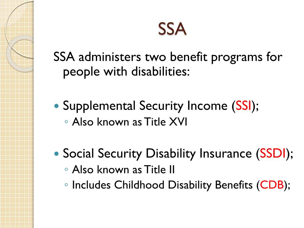 PPT - Supplemental Security Income (SSI) And Medicaid PowerPoint ...