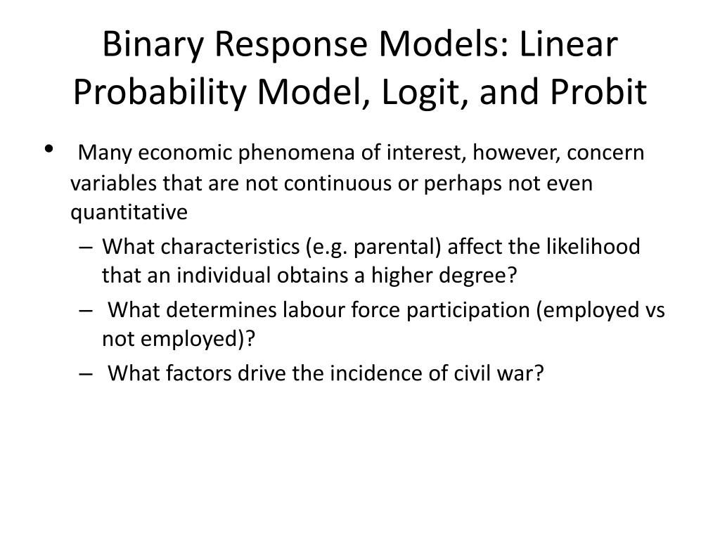 PPT - Applied Econometrics Maximum Likelihood Estimation and Discrete ... PPT - Applied Econometrics Maximum Likelihood Estimation and Discrete ...