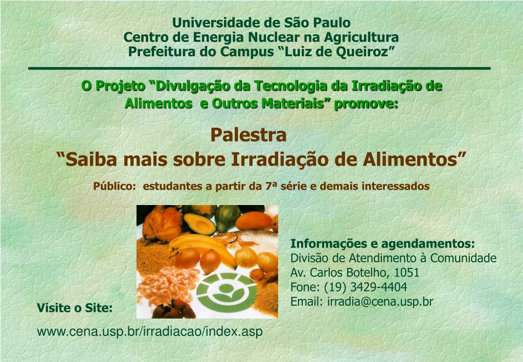 PPT - Universidade de São Paulo Centro de Energia Nuclear na ...