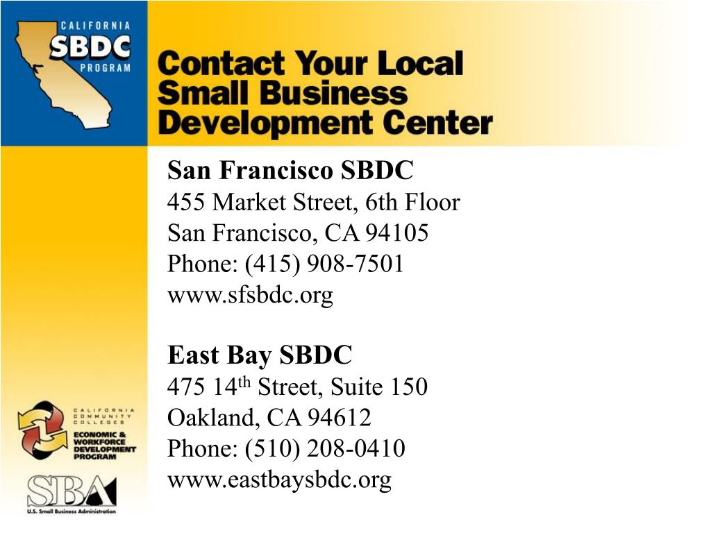 PPT - Northern California Small Business Development Center Network ...
