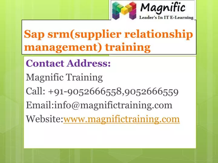 PPT - sap srm(supplier relationship management) training PowerPoint ...