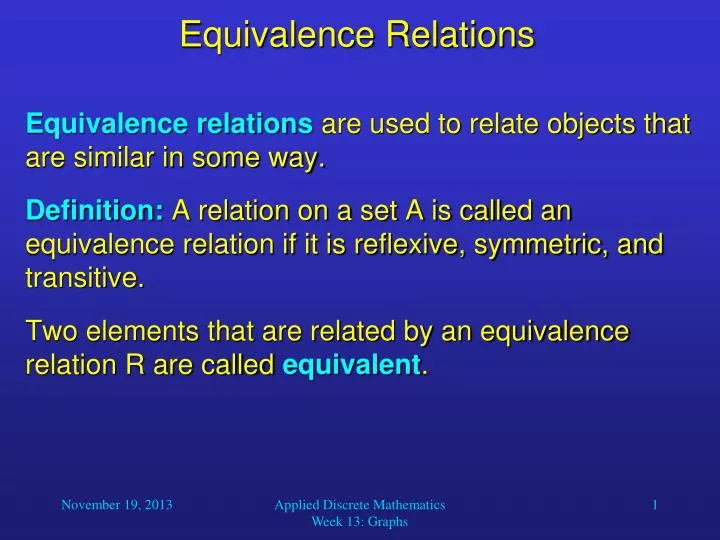 PPT - Equivalence Relations PowerPoint Presentation, free download - ID ...