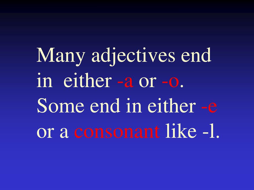 PPT - Adjective endings and noun / adjective agreement PowerPoint ...