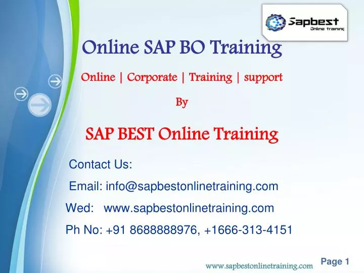 PPT - SAP BO Online Training India Hyderabad | SAP BO Project Sup ...