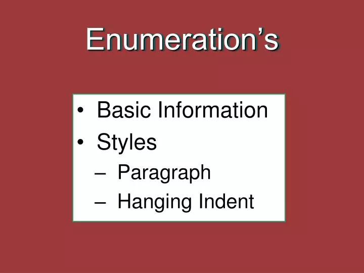 PPT - Enumeration’s PowerPoint Presentation, free download - ID:2711530