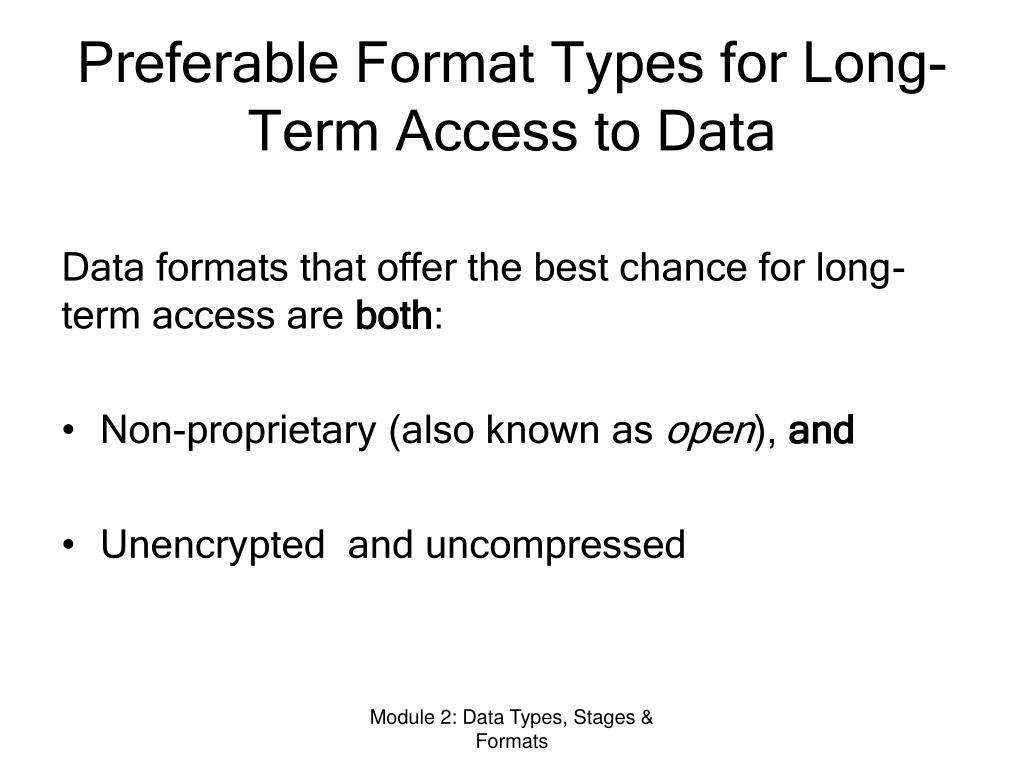 PPT - Slide Template for Module 2: Types , Formats, and Stages of Data ...