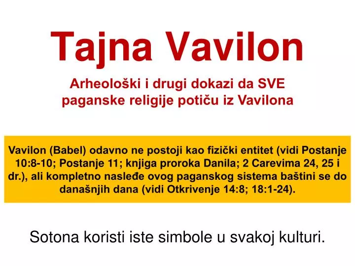 PPT - Tajna Vavilon PowerPoint Presentation, free download - ID:2711796