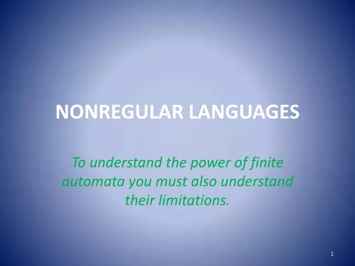 PPT - NONREGULAR LANGUAGES PowerPoint Presentation, free download - ID ...