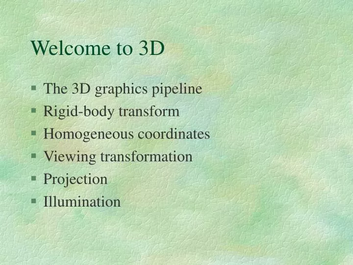 PPT - Welcome to 3D PowerPoint Presentation, free download - ID:2712503