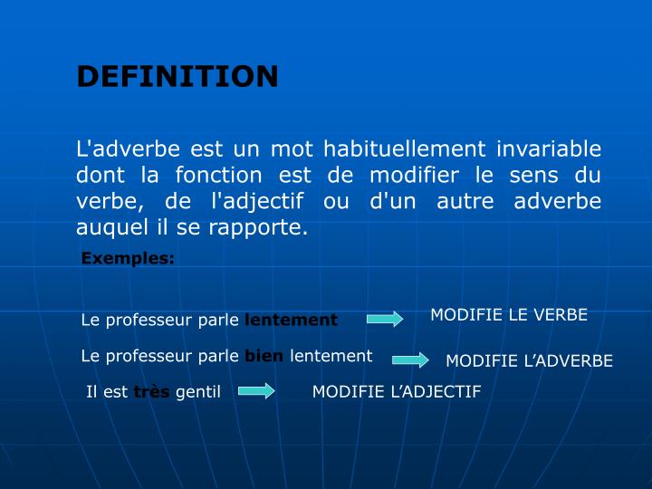 PPT - LES ADVERBES PowerPoint Presentation - ID:2712647