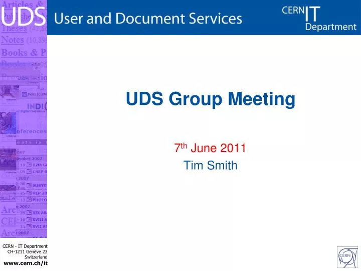 PPT - UDS Group Meeting PowerPoint Presentation, free download - ID:2712878