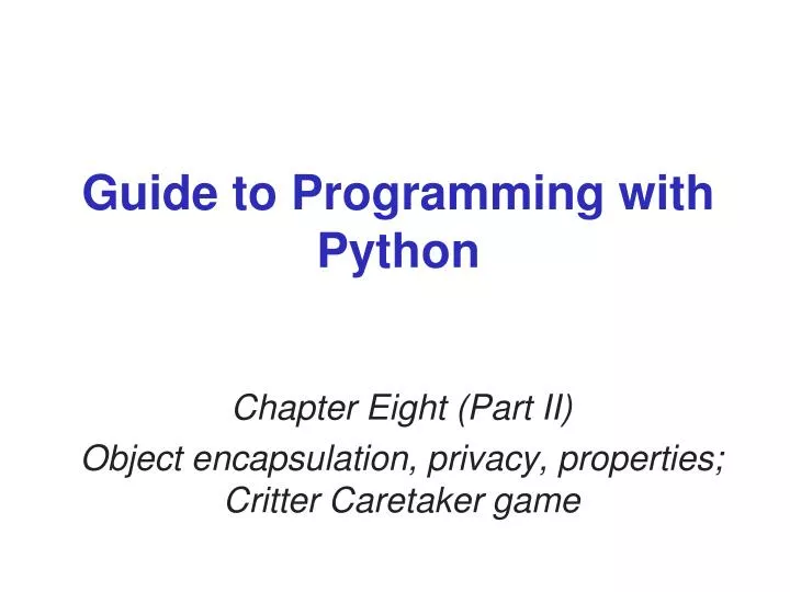 PPT - Guide to Programming with Python PowerPoint Presentation, free ...
