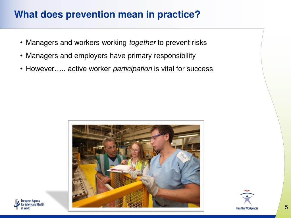 PPT - Working together for risk prevention Healthy Workplaces Campaign ...