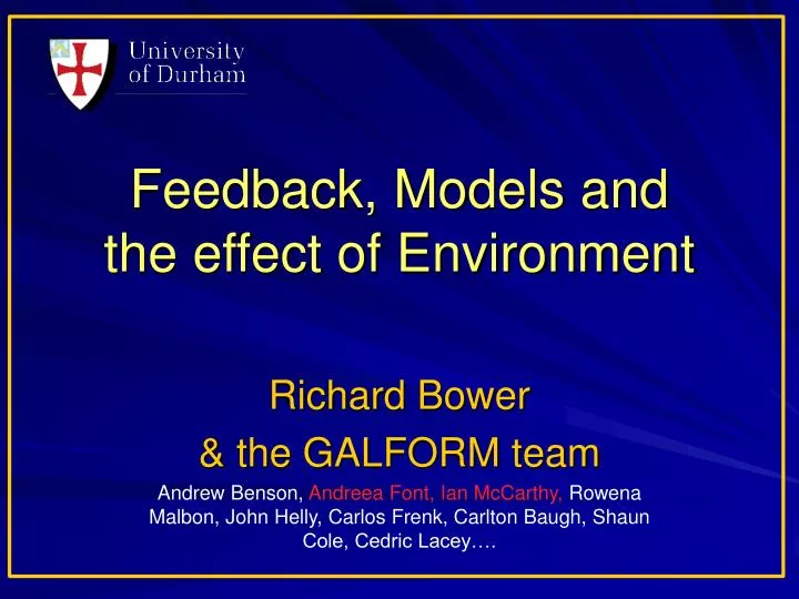 PPT - Feedback, Models and the effect of Environment PowerPoint ...