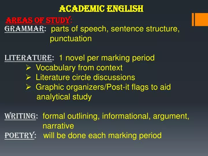 PPT - Academic English PowerPoint Presentation, free download - ID:2715647