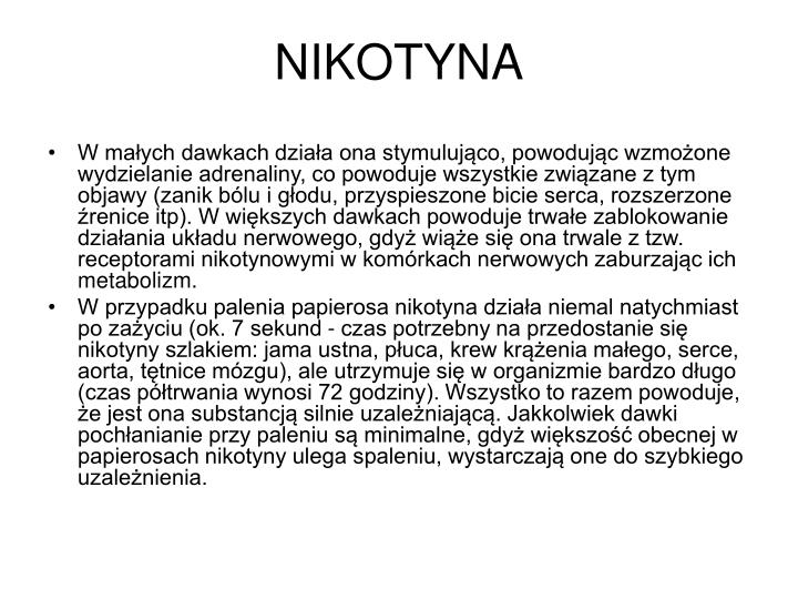 PPT - WPŁYW NIKOTYNY NA ORGANIZM CZŁOWIEKA PowerPoint Presentation - ID ...