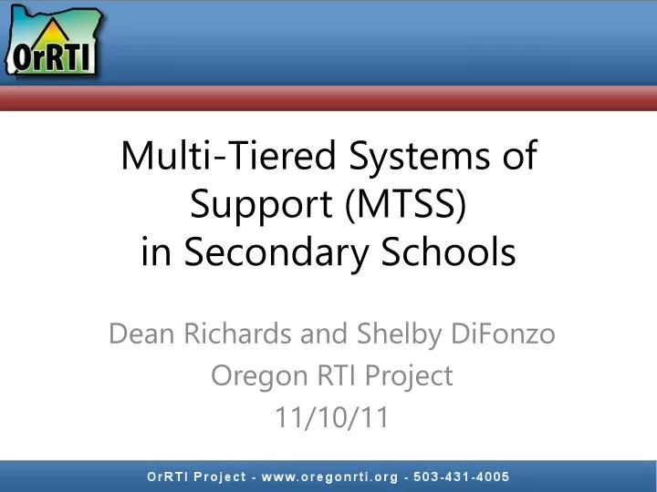 PPT - Multi-Tiered Systems of Support (MTSS) in Secondary Schools ... PPT - Multi-Tiered Systems of Support (MTSS) in Secondary Schools ...