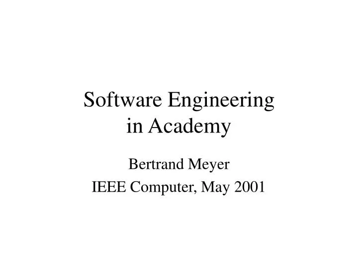 PPT - Software Engineering in Academy PowerPoint Presentation, free ...