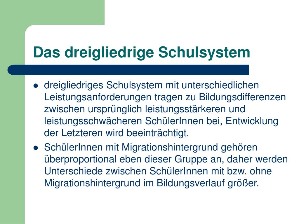 PPT - SchülerInnen mit Migrationshintergrund im deutschen Schulsystem ...