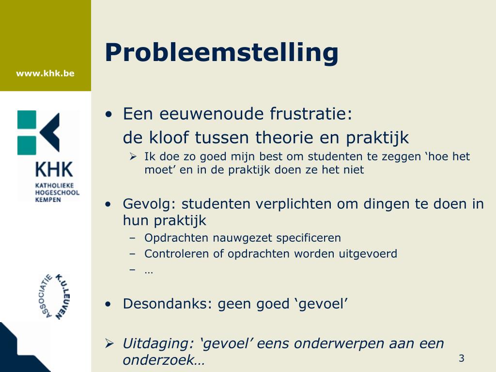 PPT - Stageopdrachten als middel om de kloof tussen theorie en praktijk ...