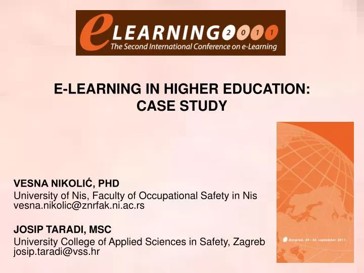 PPT - E-LEARNING IN HIGHER EDUCATION: CASE STUDY PowerPoint ...