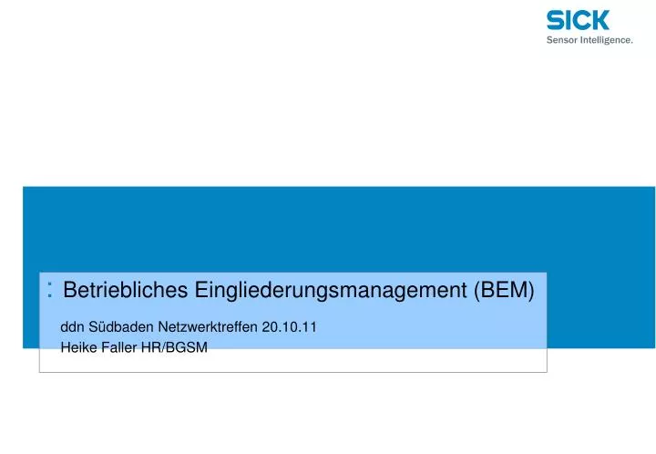 PPT - Betriebliches Eingliederungsmanagement (BEM) PowerPoint ...