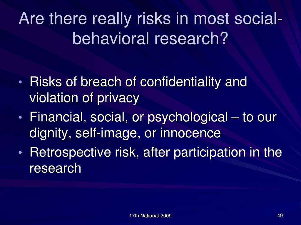 PPT - Human Subject Protections Social & Behavioral Research: You & the ...