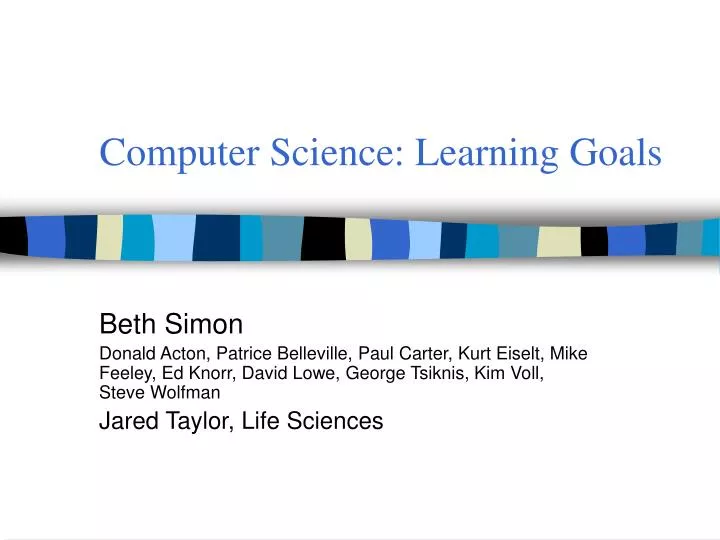 PPT - Computer Science: Learning Goals PowerPoint Presentation, free ...