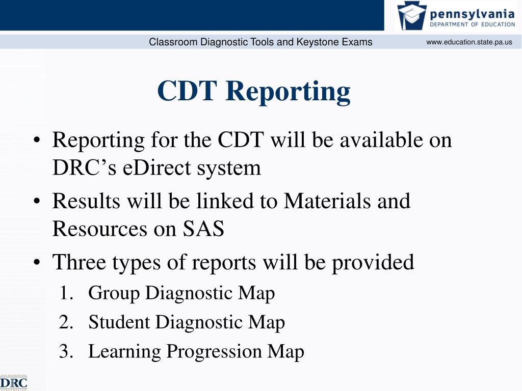 PPT - Keystone Exams and Classroom Diagnostic Tools Pennsylvania ...