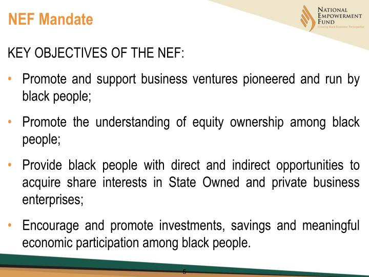 PPT - Introduction to the National Empowerment Fund PowerPoint ...