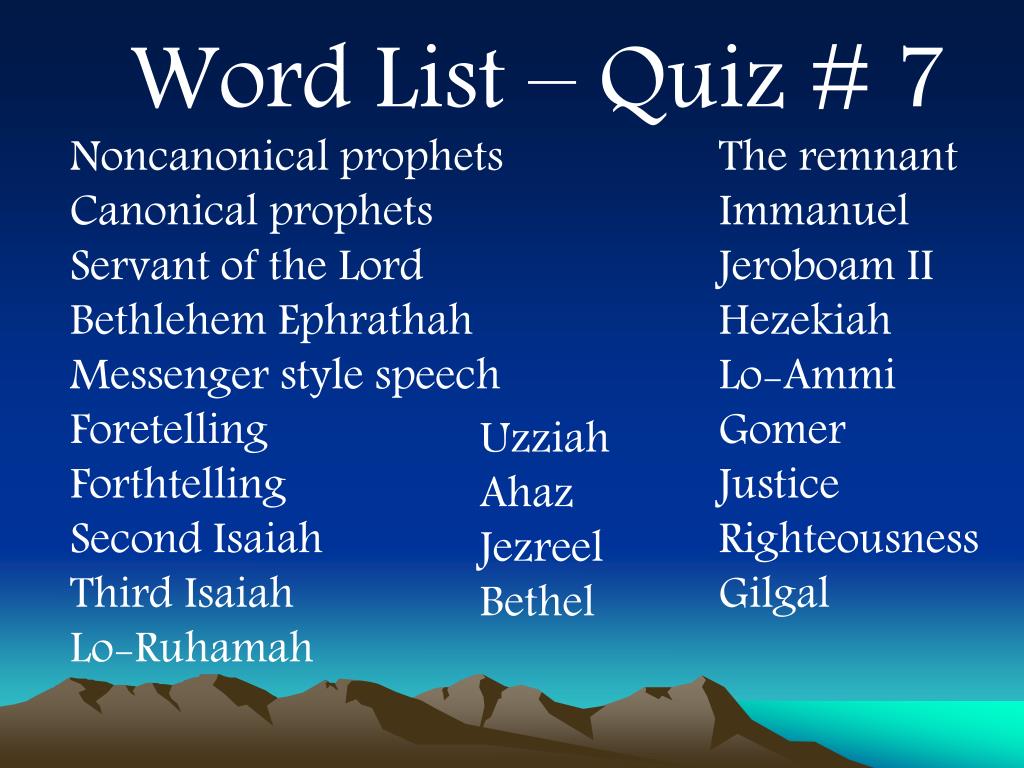 PPT - Noncanonical prophets Canonical prophets Servant of the Lord ...