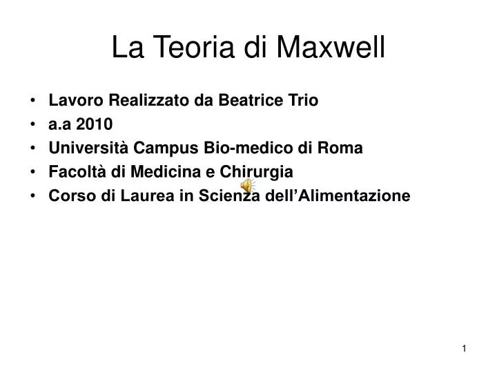 PPT - La Teoria di Maxwell PowerPoint Presentation, free download - ID ...
