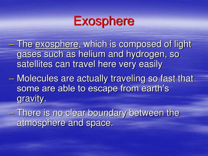 Exosphere What Is Characteristics Composition PHYSICS OF THE SPACE