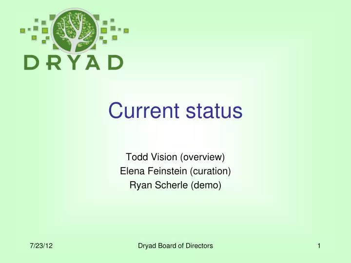 PPT - Current status PowerPoint Presentation, free download - ID:2726221