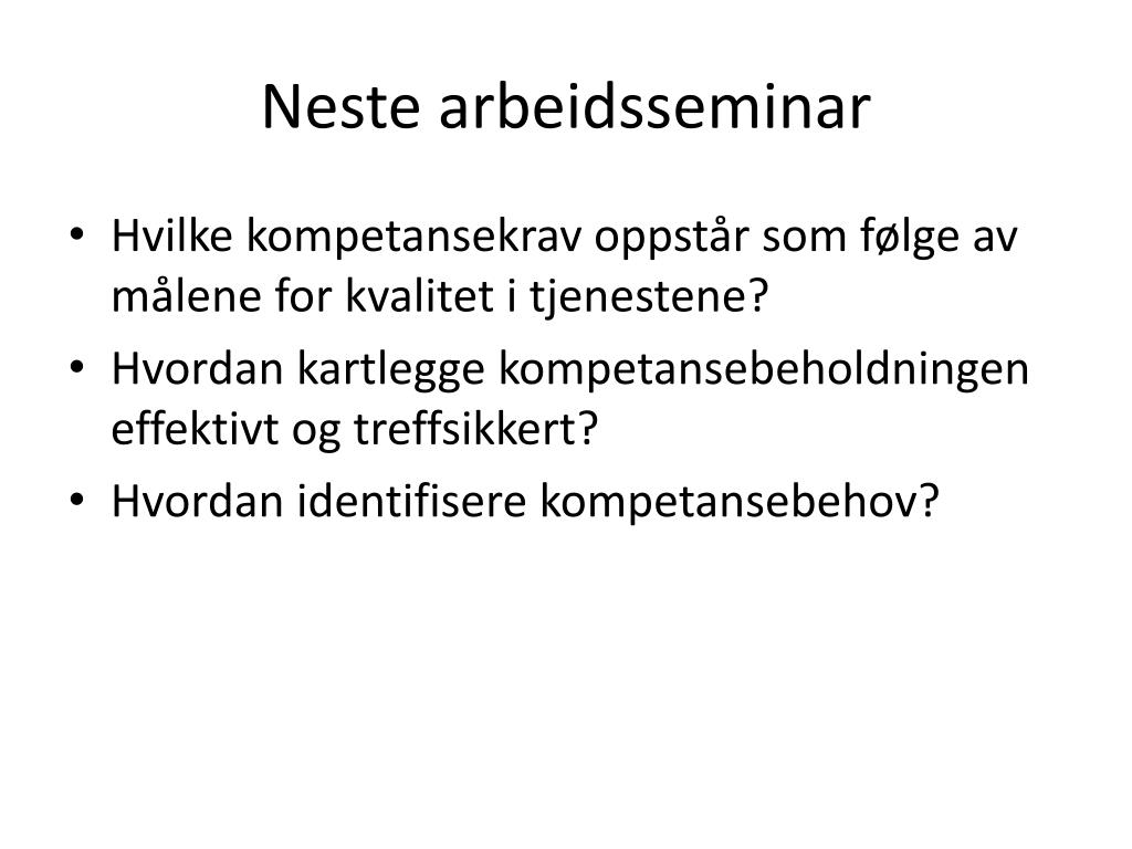 PPT - Overordnet strategisk kompetanseplan for pleie- og ...