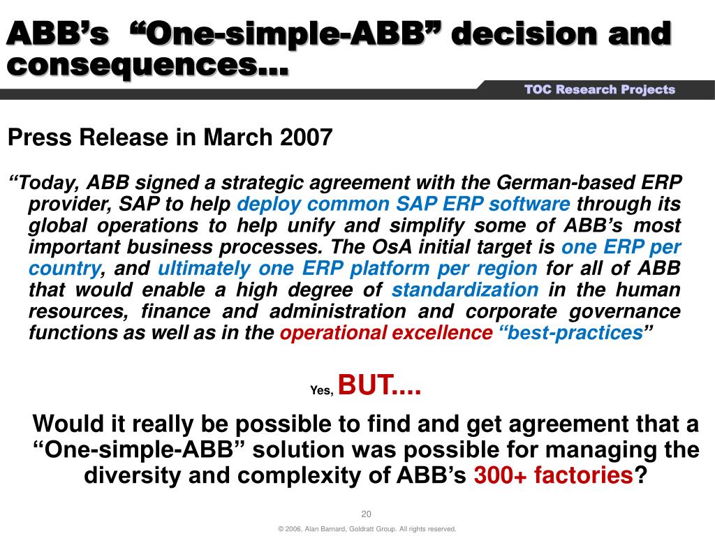 PPT - Presenter: Dr Alan Barnard, CEO Goldratt Research Labs Date: 27 ...