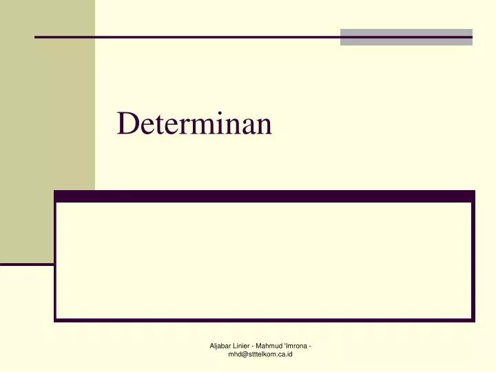 PPT - Determinan PowerPoint Presentation, free download - ID:2728134