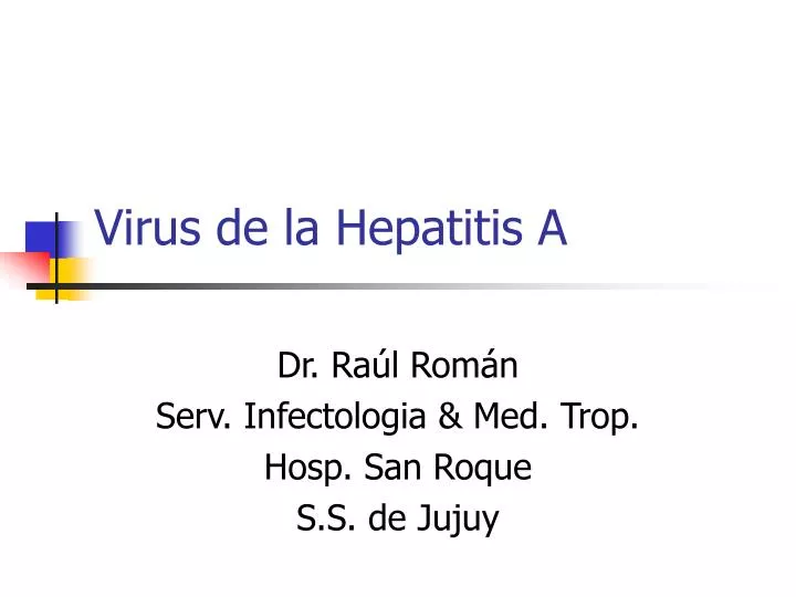 PPT - Virus de la Hepatitis A PowerPoint Presentation, free download ...