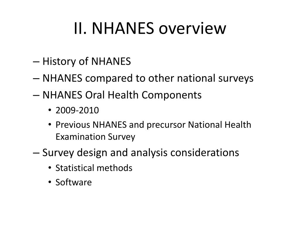 PPT - National Health and Nutrition Examination Survey – Oral Health ...