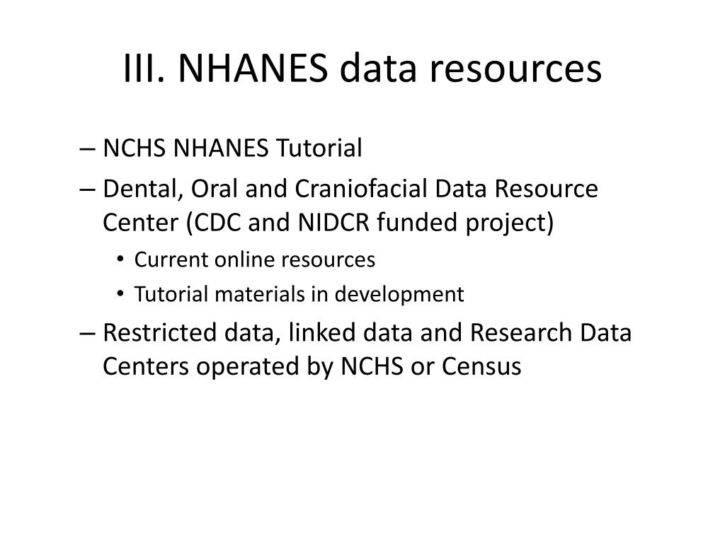 PPT - National Health and Nutrition Examination Survey – Oral Health ...