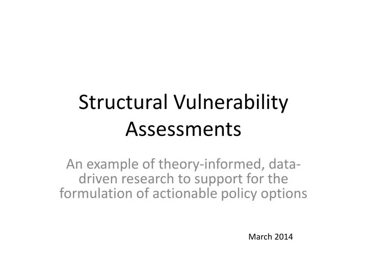 PPT - Structural Vulnerability Assessments PowerPoint Presentation ...